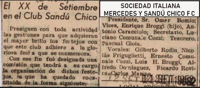 Diario Crónicas de Mercedes, Soriano, Uruguay | Italianos y Sandú Chico